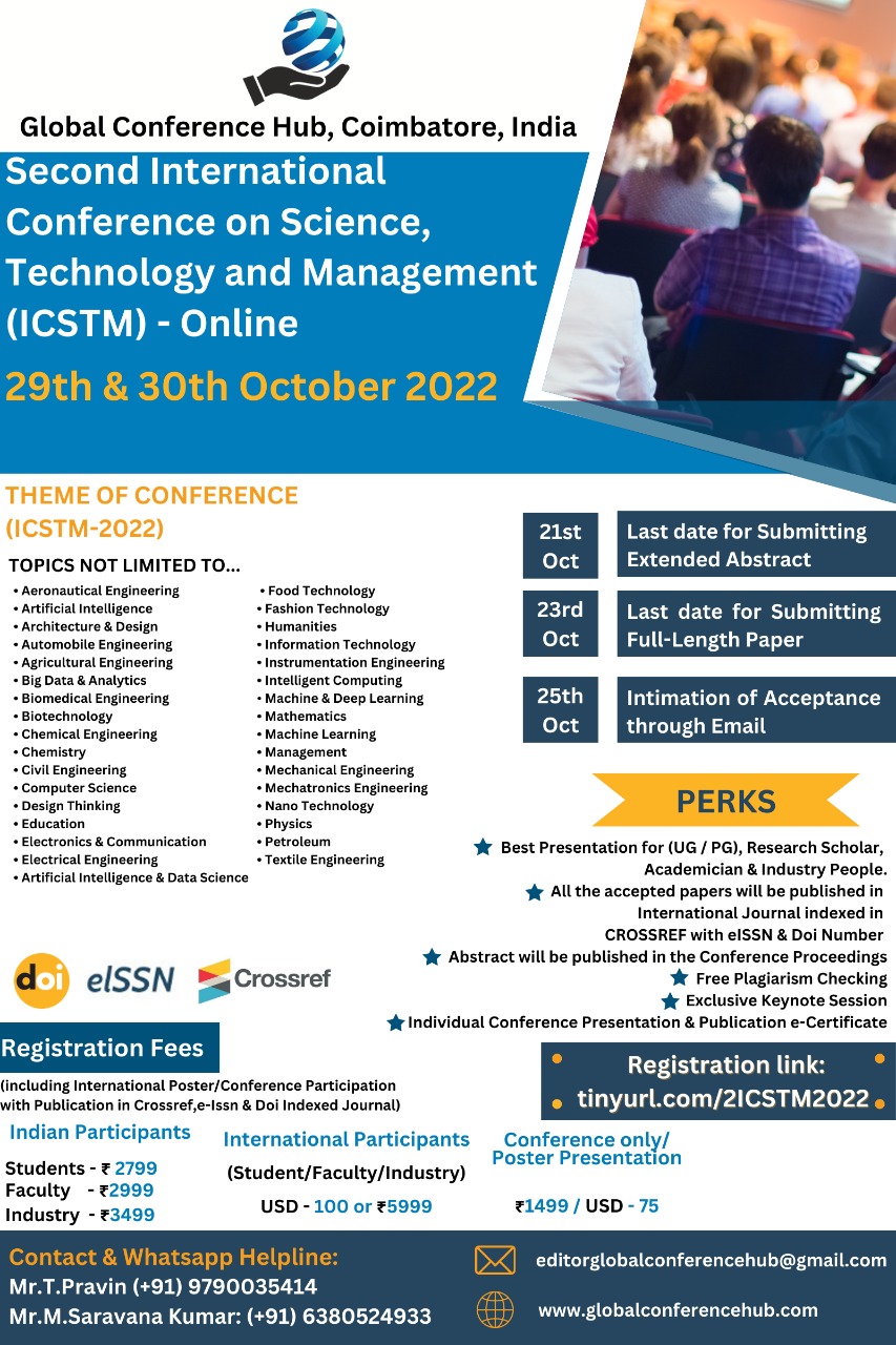 Second International Conference On Science Technology And Management Second International Conference On Science Technology And Management